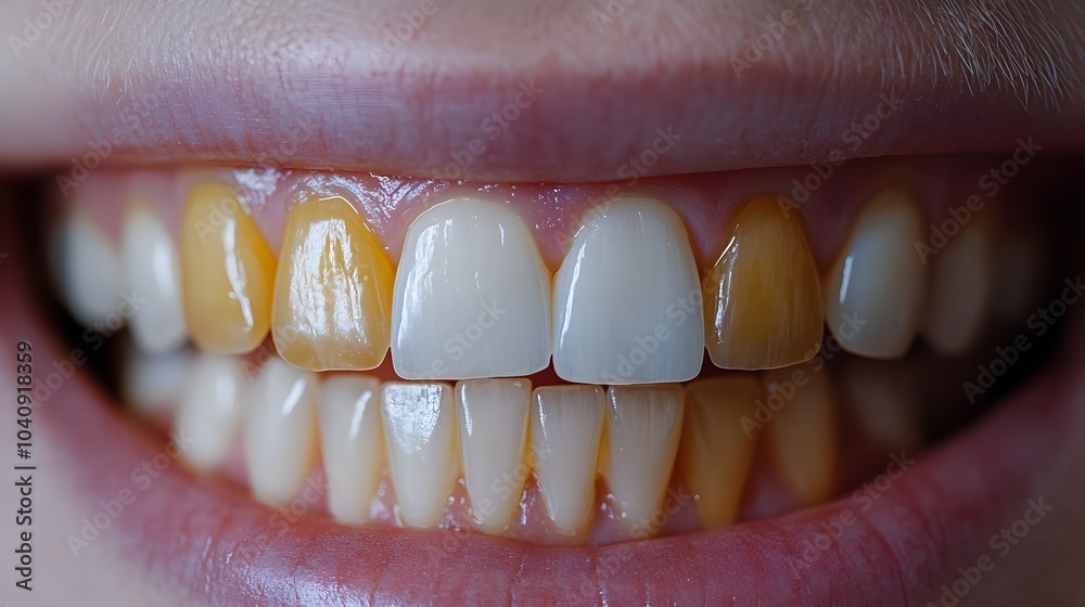Video time-lapse showcasing the teeth whitening journey, from yellow ...