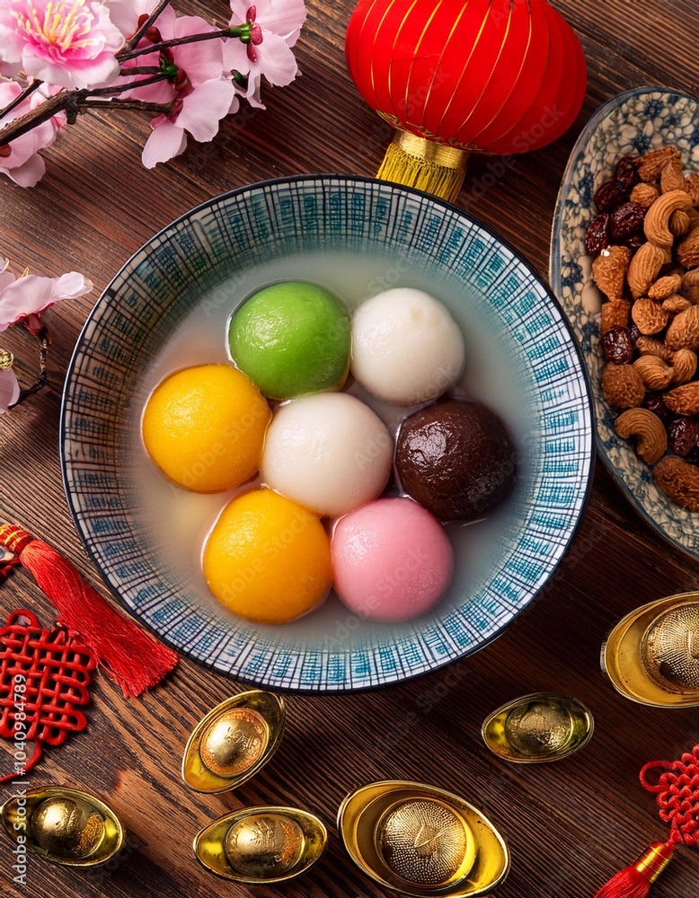 Dongzhi Festival Poster Design with Colorful Tangyuan and Festive ...