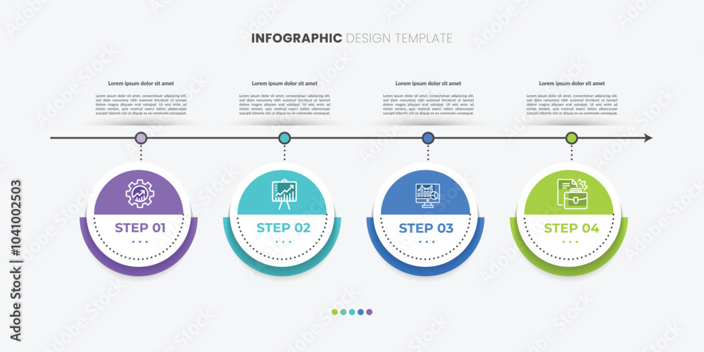 Timeline Creator infographic template. 4 Step timeline journey ...