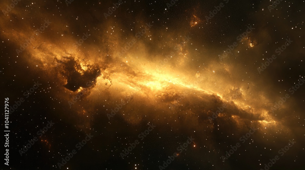 360 degree interstellar cloud of dust and gas in a 3D cartoon rendering ...