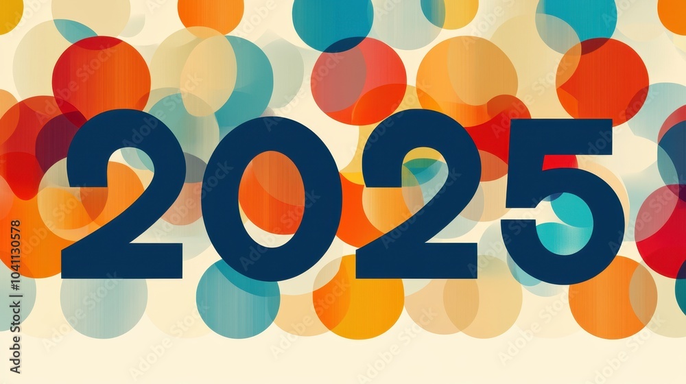 Illustration Stock 2025 in bold blue text. New Year 2025 concept ...