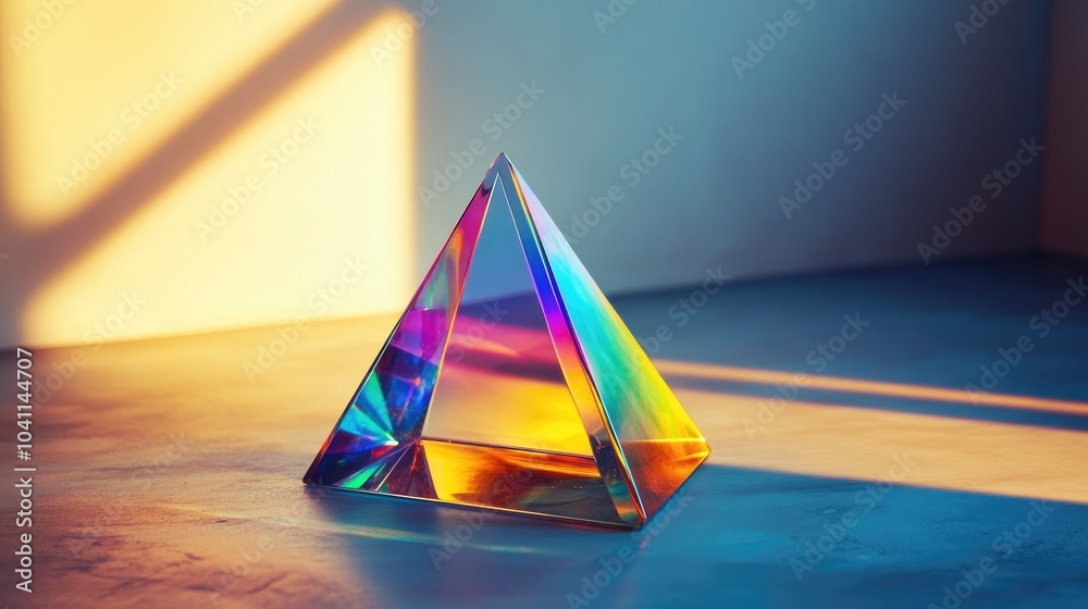 Color dispersion through a triangular prism illustrating how light is ...