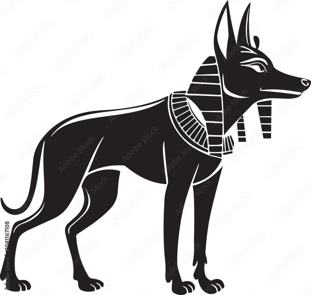 anubis logo vector line art outline monoline illustration Stock Vector ...