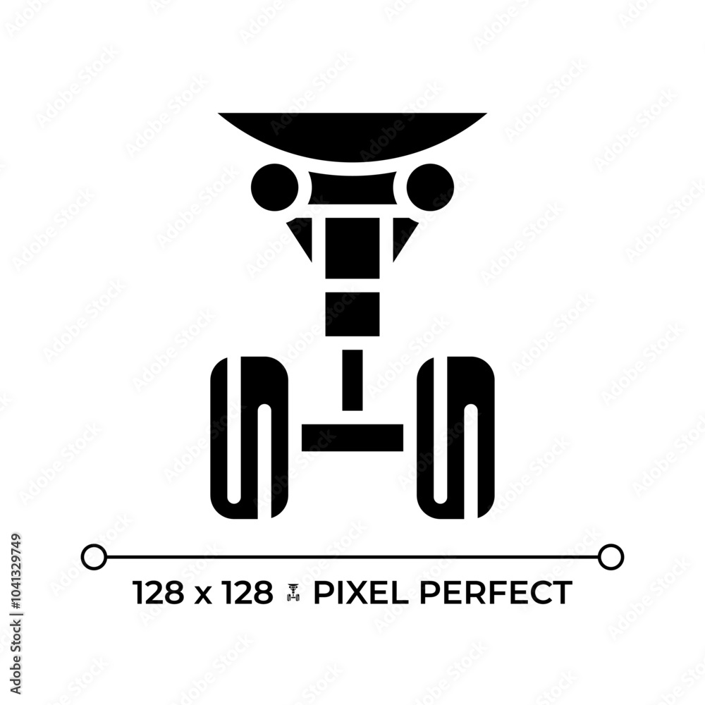 Landing gear black glyph icon. Wheels and supporting structure. Takeoff ...