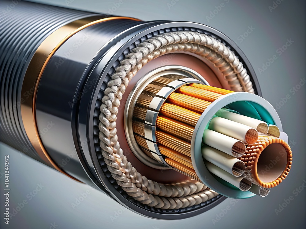 Cross Section of a Conduit for Fiber Optic Cables - Detailed Product ...