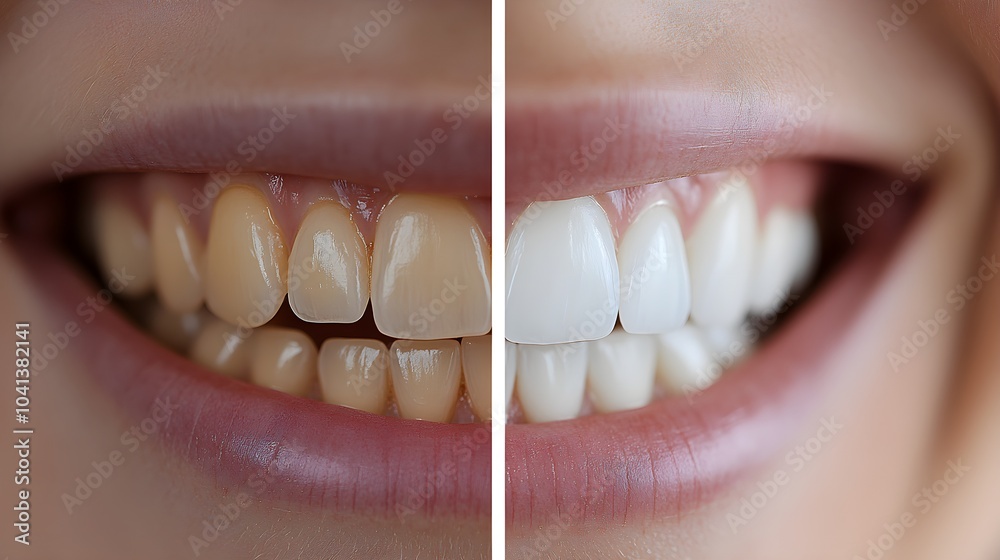 Before-and-after photo comparison of teeth whitening, highlighting the ...