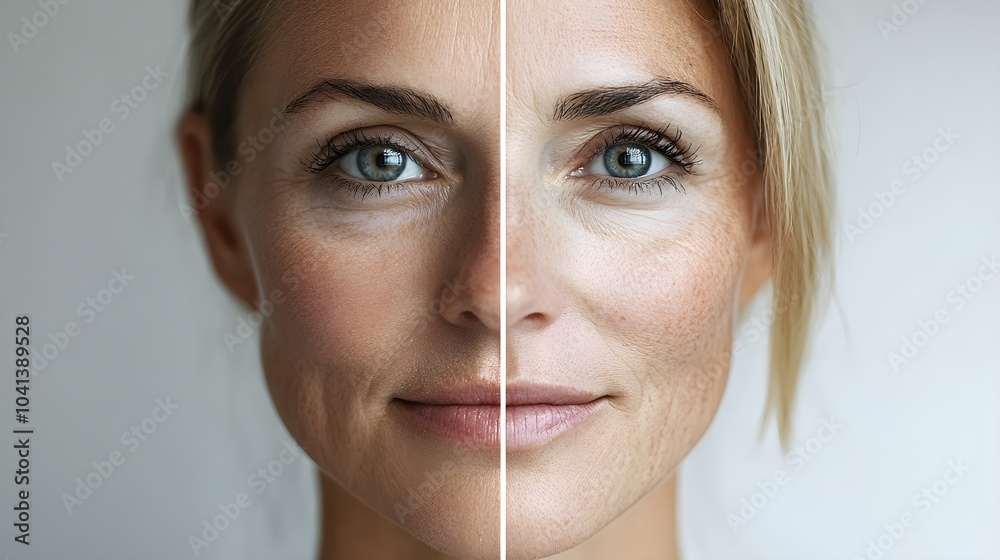 Visual post highlighting a patient's facelift journey, showing a ...