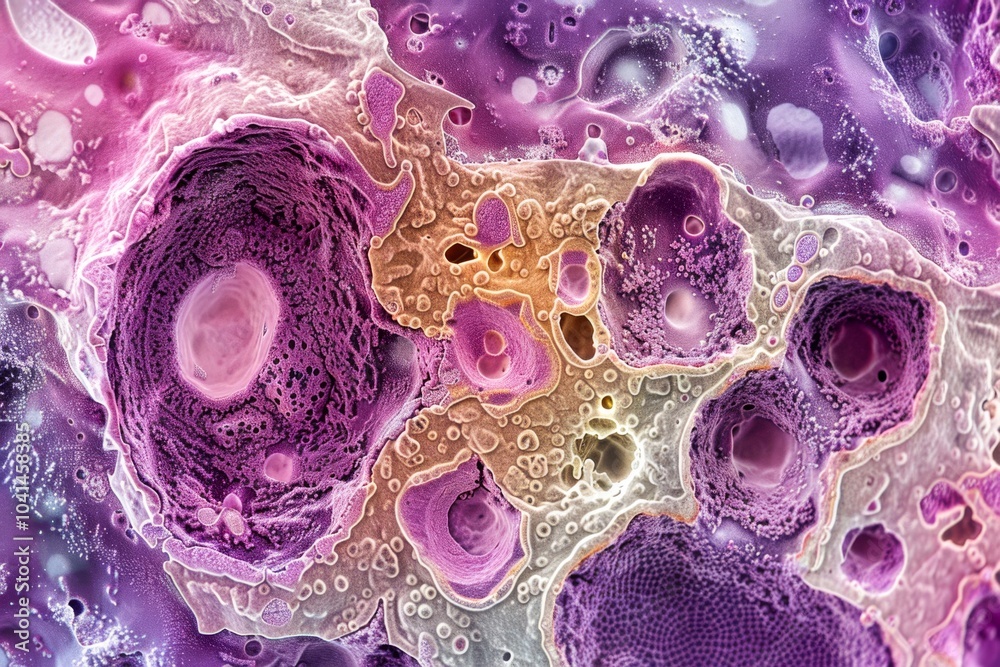 Skin Biopsy Sample: A microscopic view of a skin biopsy sample ...