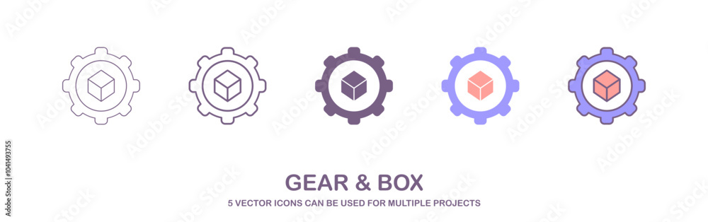 Gear icon template color editable. Gear symbol vector sign isolated on ...