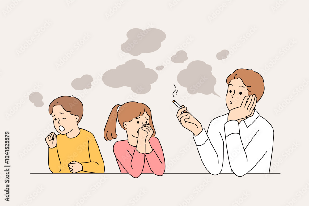 Problem of passive smoking for children is due to bad father who uses ...