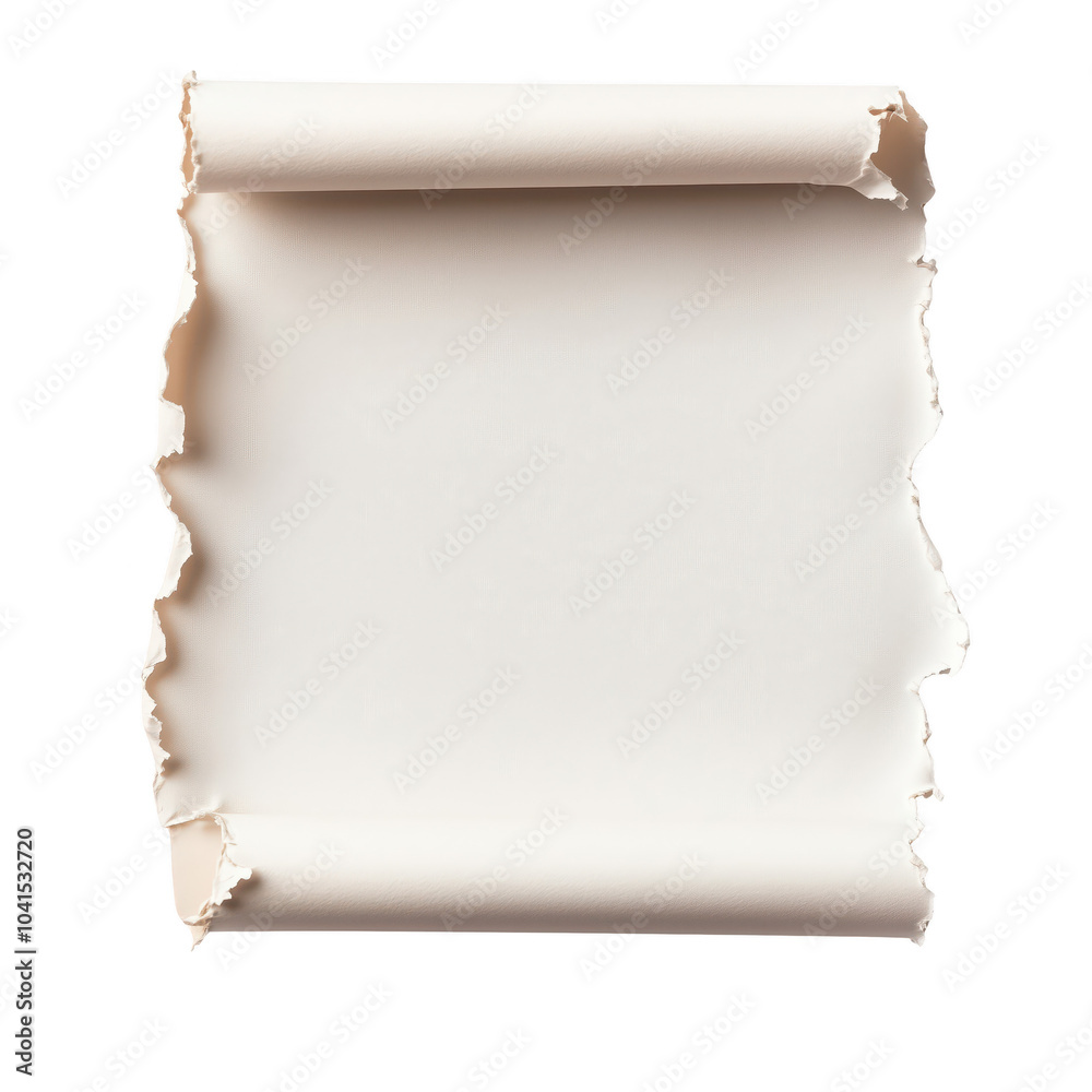 Torn paper sheet mockup, isolated on transparent background, perfect ...