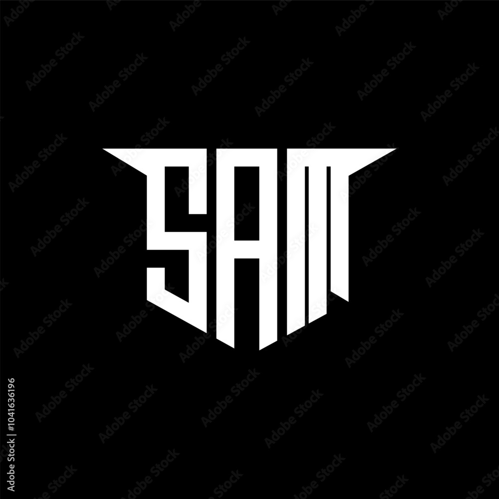 SAM letter logo design with white background in illustrator, vector ...