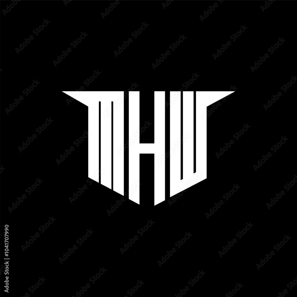 MHW letter logo design with white background in illustrator, vector ...