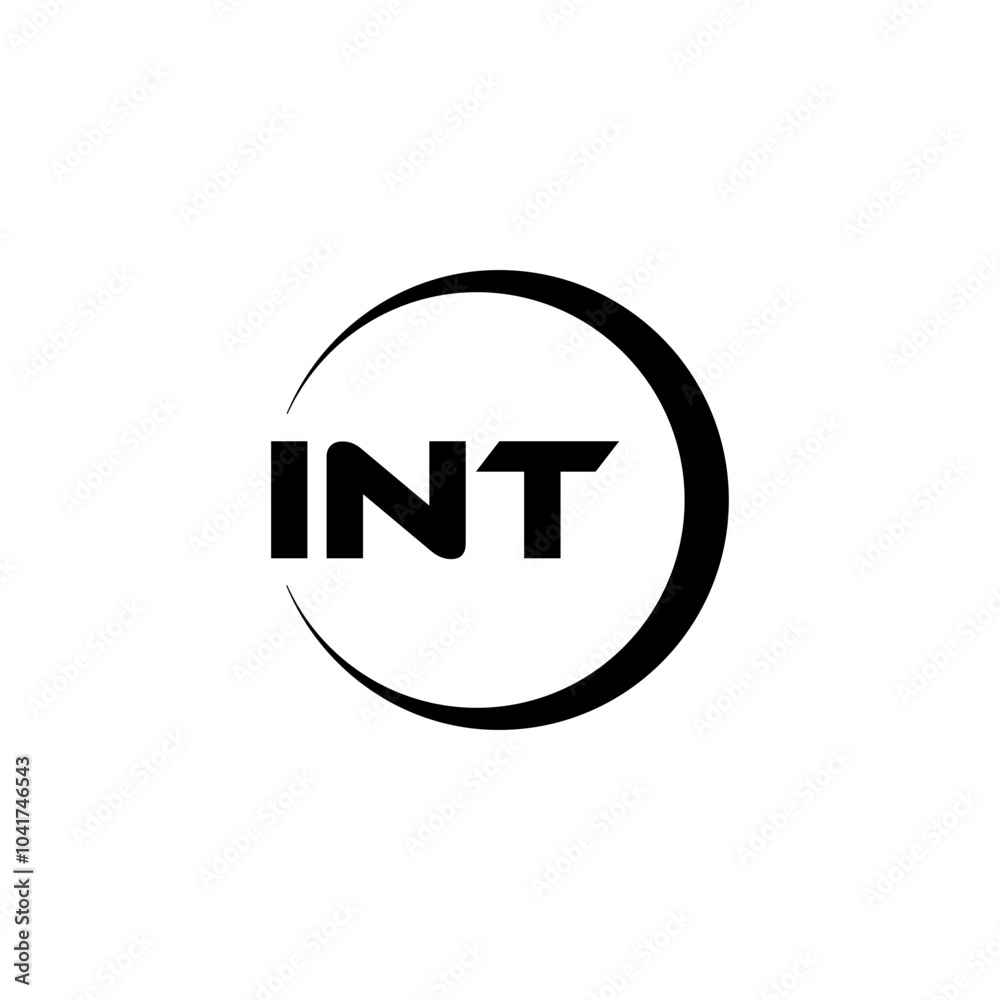 INT letter logo design with white background in illustrator, vector ...