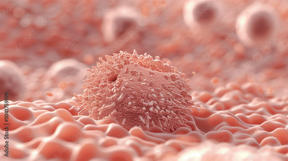 Microscopic view of a cell undergoing apoptosis, nucleus shrinking and ...