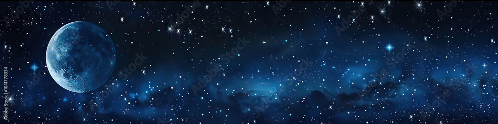 Indigo Night Sky: An inky blue-black indigo sky dotted with twinkling ...