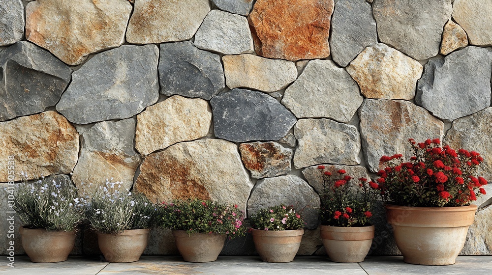 Light tan gray stone wall texture with distinct natural shapes and a ...