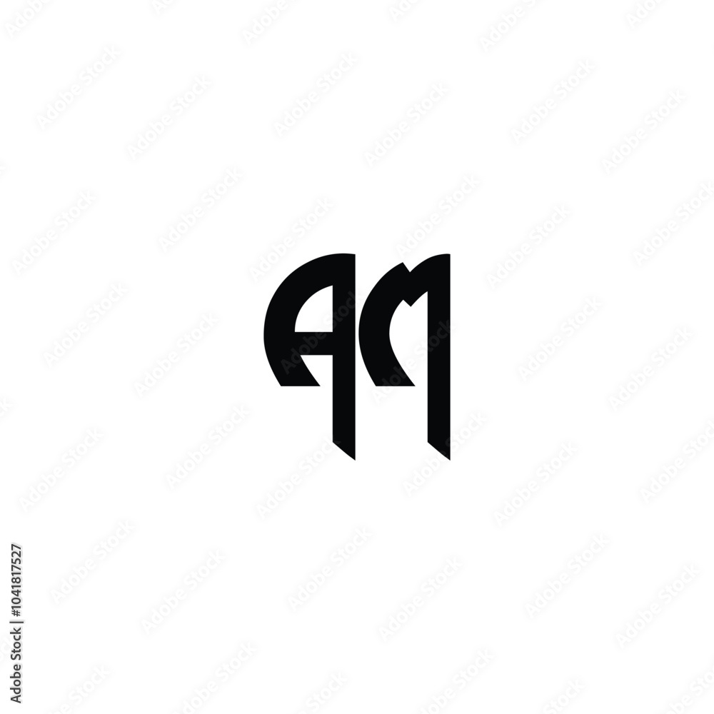 AM monogram logo design letter text name symbol monochrome logotype ...