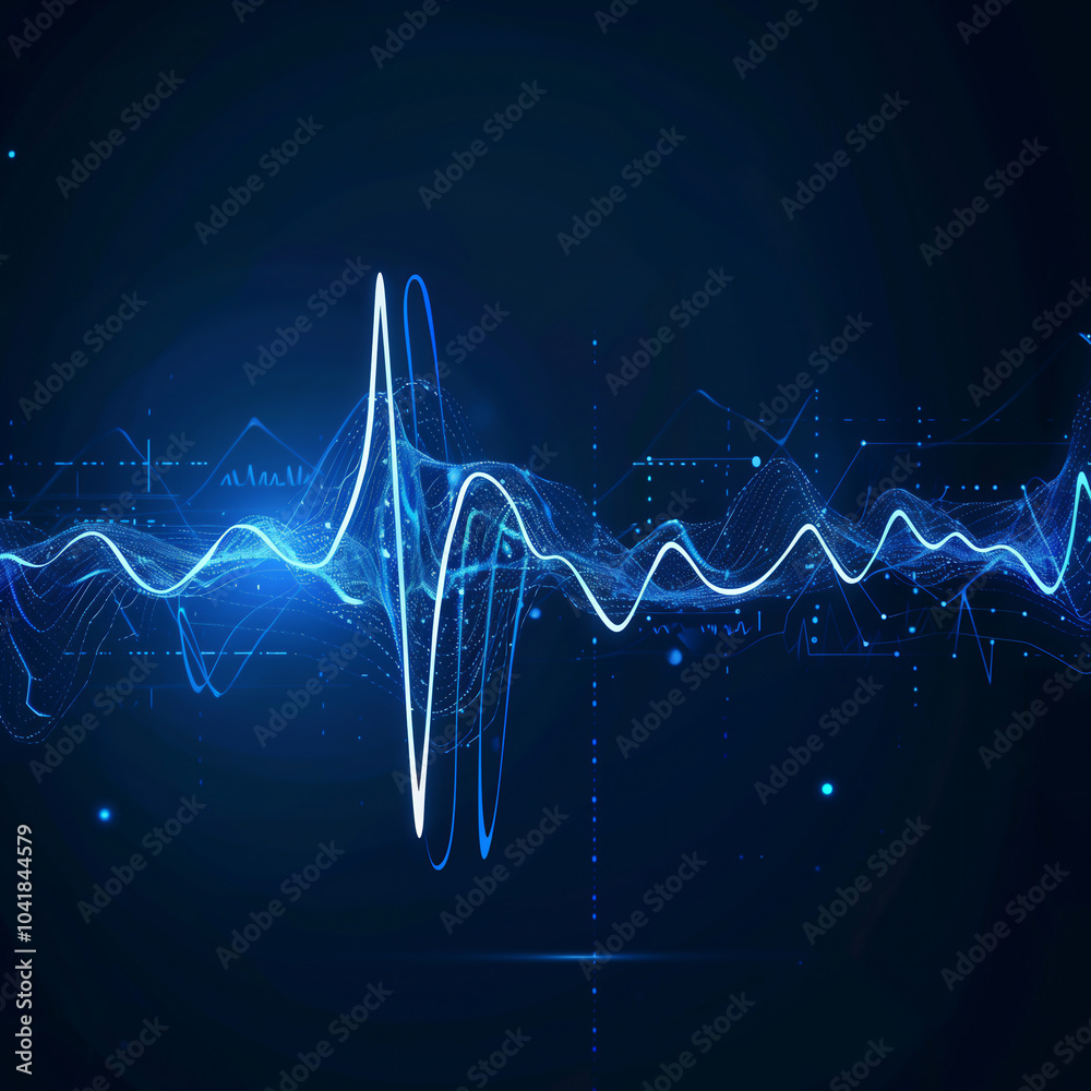 Audio soundwave scope signal as an abstract background depicting a ...