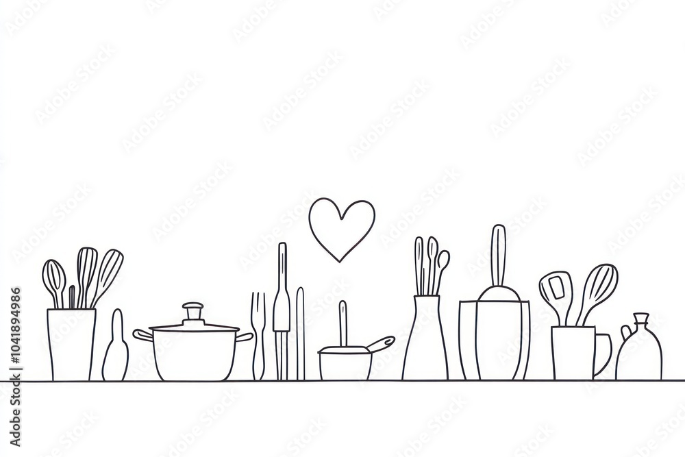 One Line Drawing style uses simple shapes made of lines in a side view ...