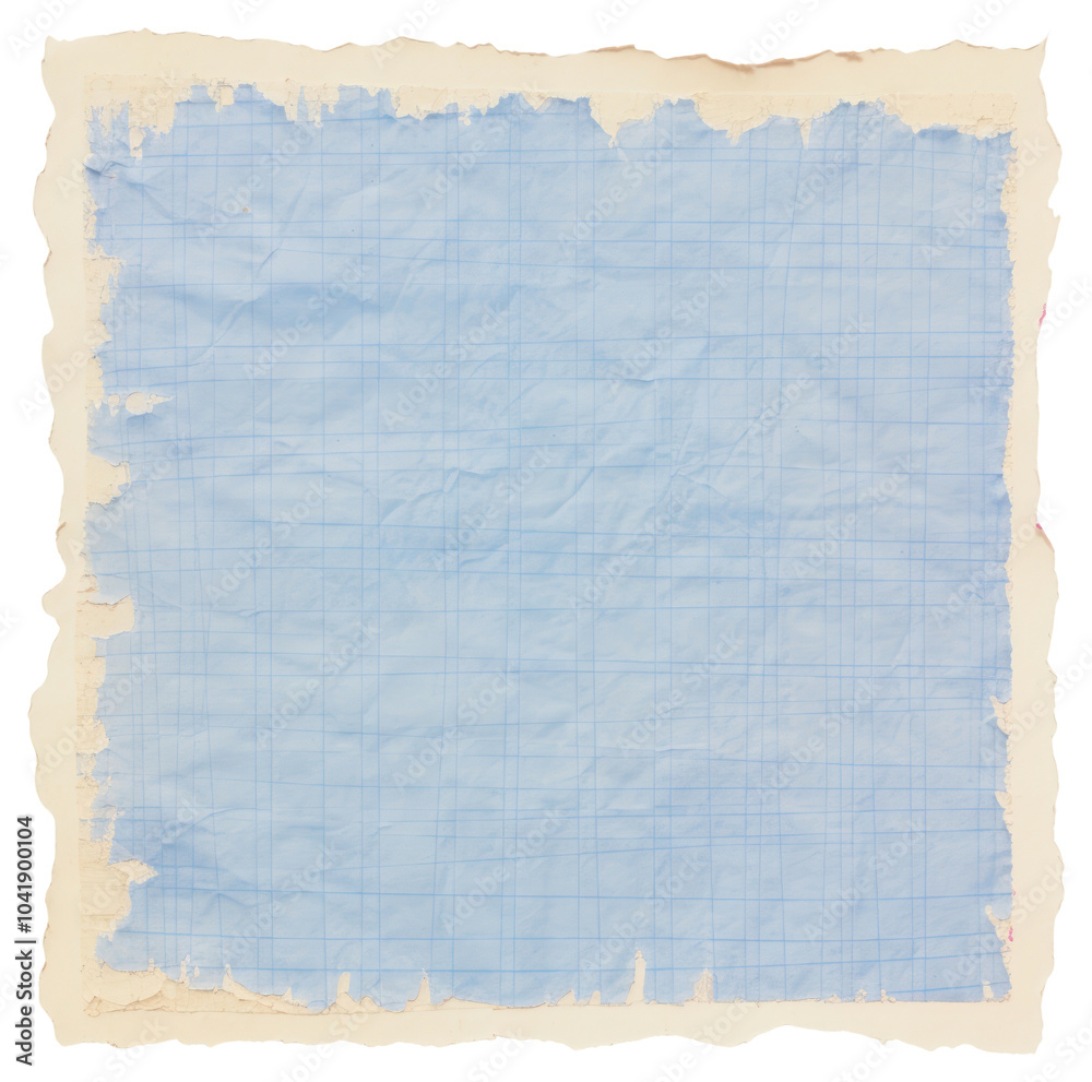 PNG Blue grids ripped paper ephemera background vintage texture. Stock ...