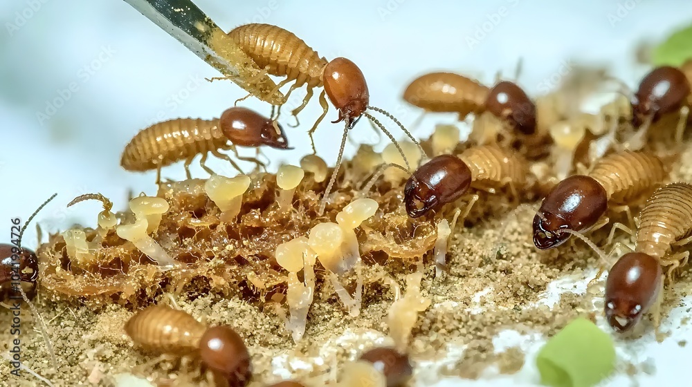 Termite Fungus Gardens: A cross-section of a termite mound, revealing ...