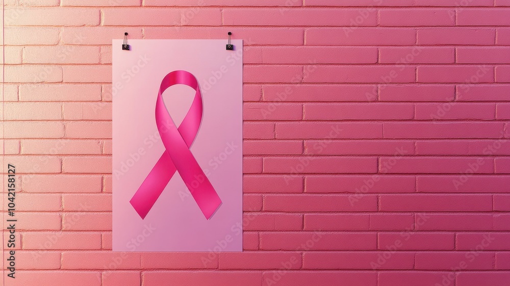 Pink breast cancer awareness poster on a community board with event ...