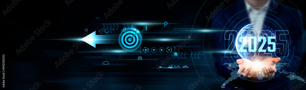 Foto de Stock 2025 New Year: Entrepreneur Defining Strategic Business ...