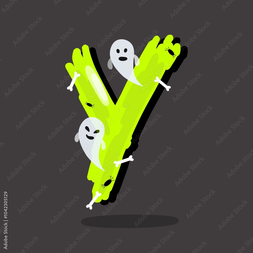 Cartoon Halloween font, evil type, funny scary typeface, spooky monster ...