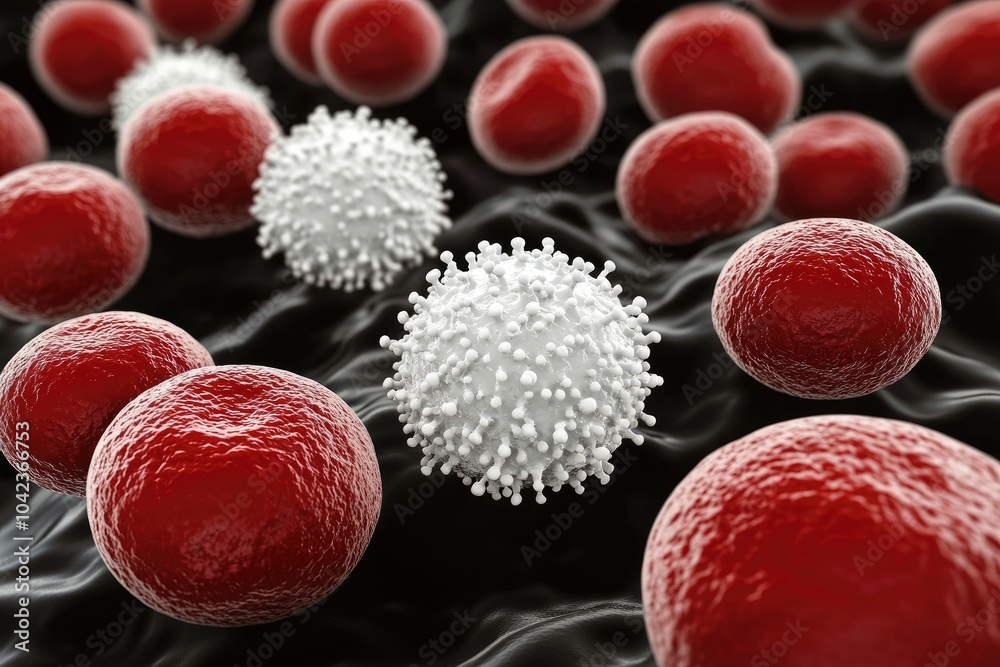 Microscopic guardians: leukocytes magnified under microscope, revealing ...