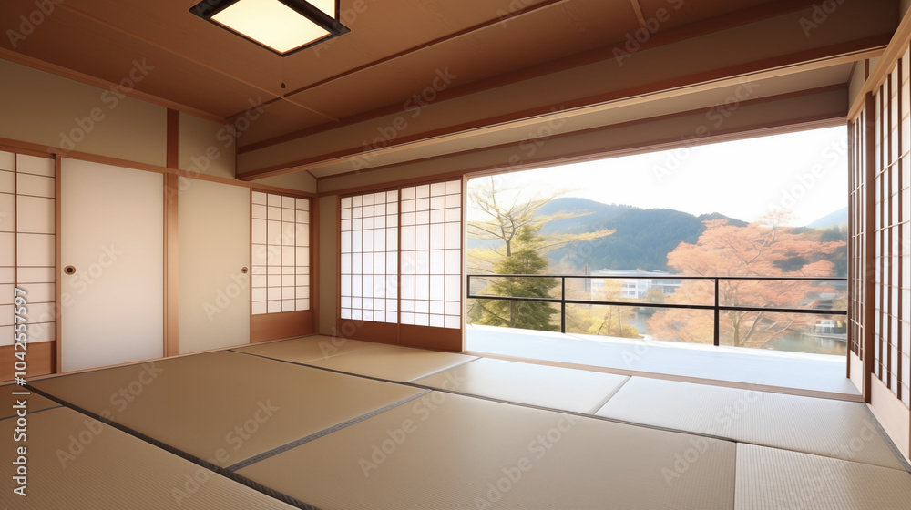 A corner of a Japanese style office room Zoom background backdrop ...