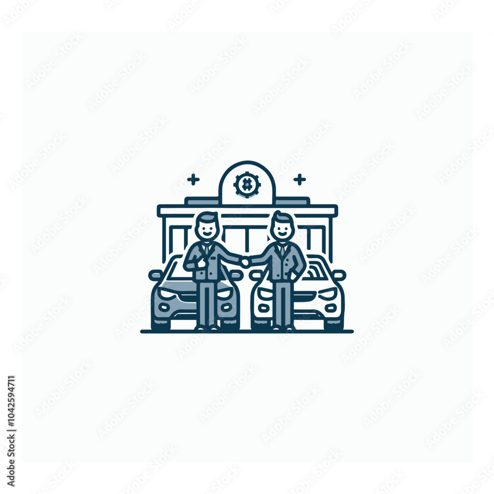 "Editable Stroke Car Dealer Outline Icon – 64x64 Pixel Perfect Vector ...