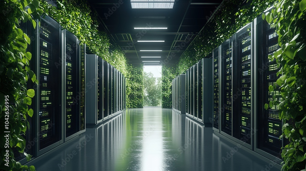 Eco-friendly disaster recovery data centers powered by renewable energy. Stock Photo | Adobe Stock