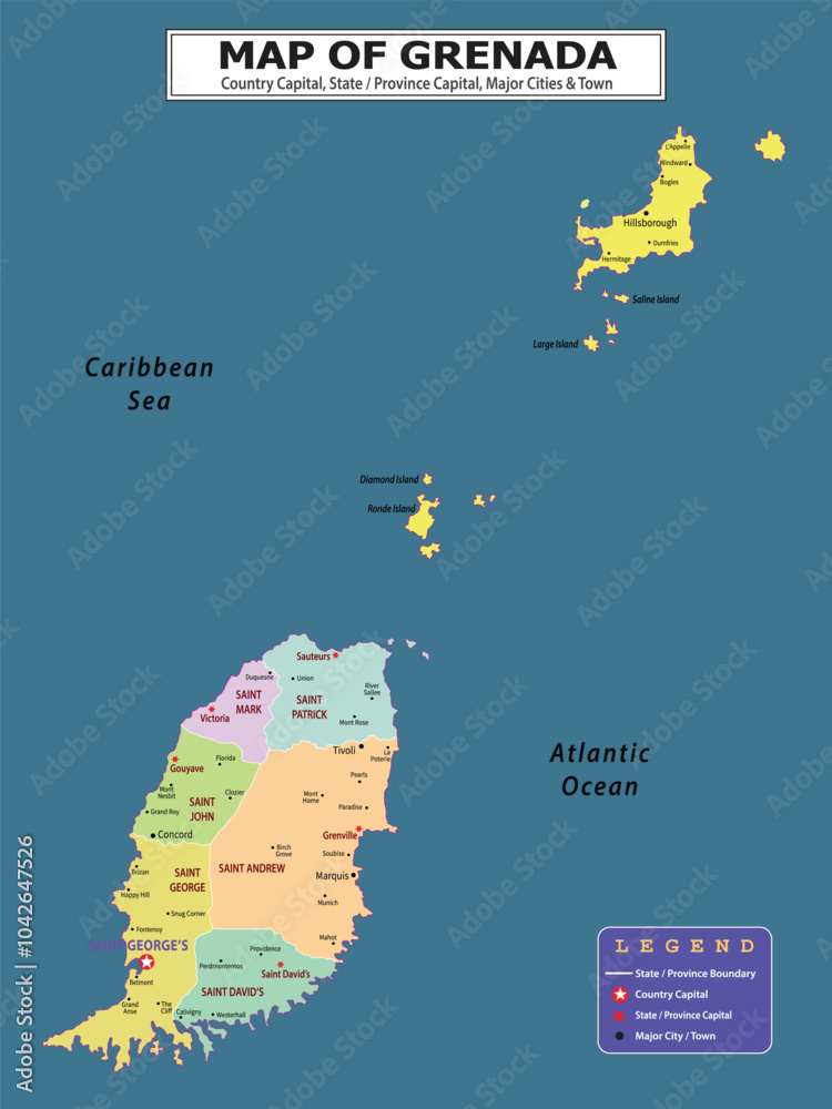American Countries Geography Political map. Political map of country ...