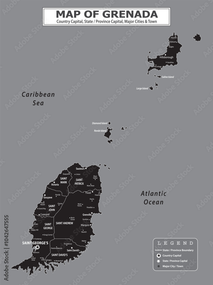 American Countries Geography Political map. Political map of country ...