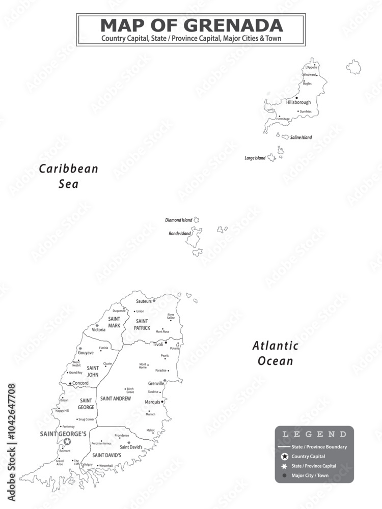 American Countries Geography Political map. Political map of country ...