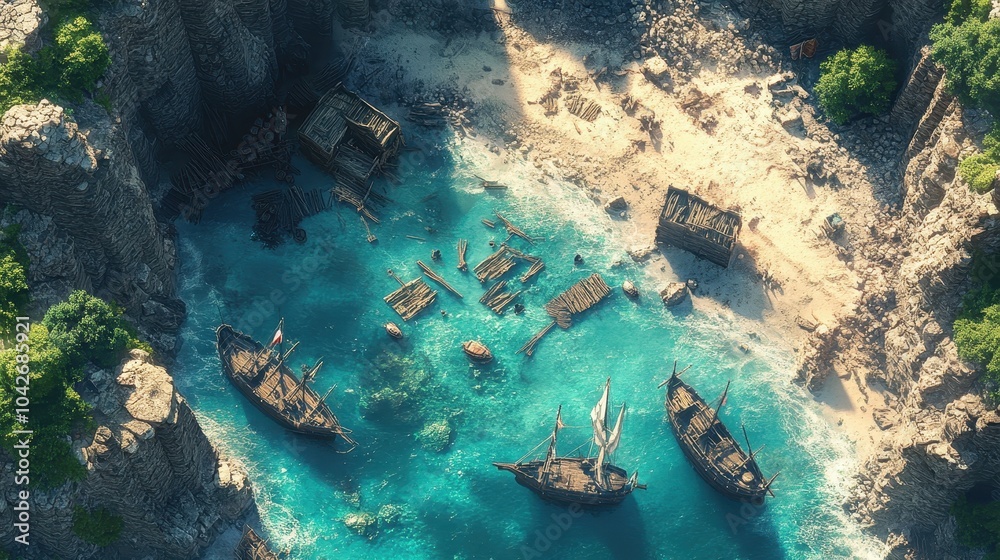 Epic DnD Battle Map Shipwrecked Battlefield on a Rocky Shore with ...