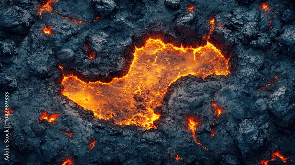Epic DnD Battle Map of a Fiery Volcano Crater with Rivers of Magma for ...