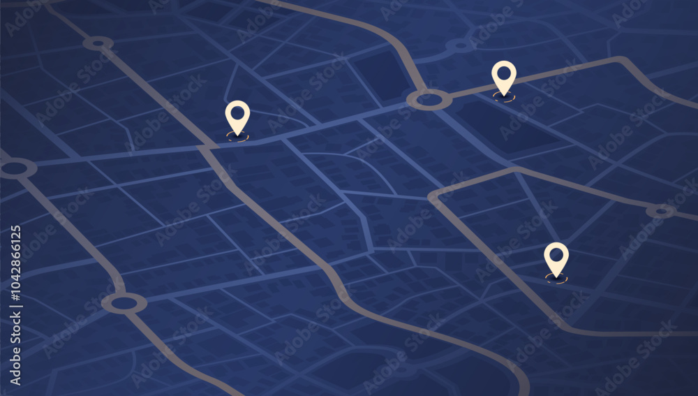Multiple destinations. Gps tracking map. Track navigation pins on ...