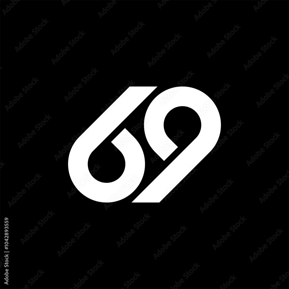 Number 69 logo vector ambigram Stock Vector | Adobe Stock