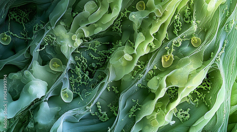Microscopic Structure of Hydrilla Leaf Cells Stock Illustration | Adobe ...