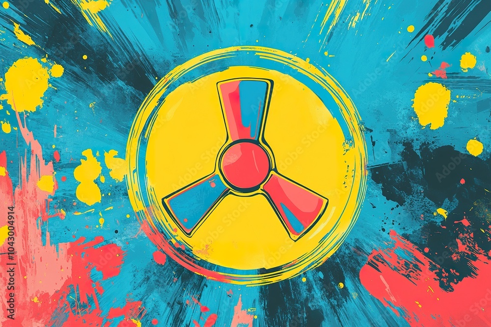 Cartoon Nuclear Symbol for Safety Awareness and Educational Purposes ...