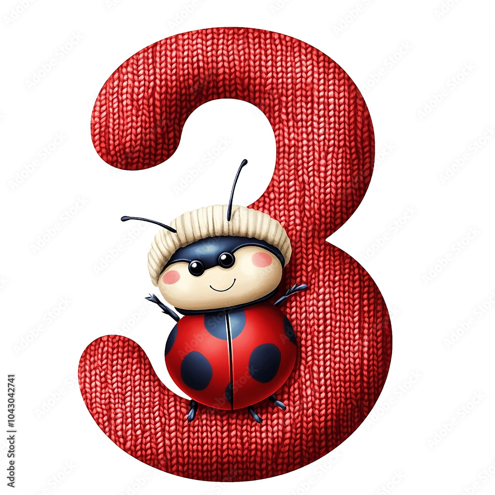 Number red and cute young bug Stock Illustration | Adobe Stock