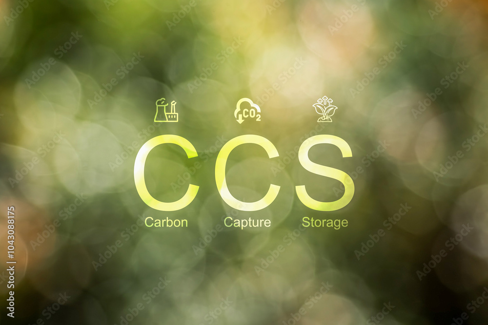 CCS acronym for Carbon Capture Storage environmental background. Net ...