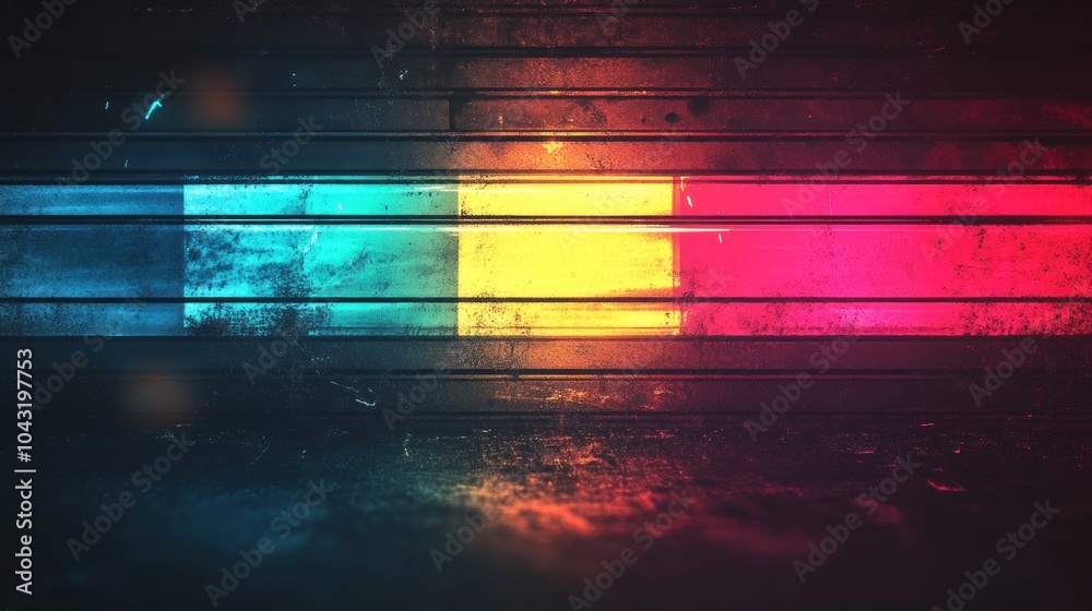 Classic VHS tape glitch effect with horizontal static lines and color ...