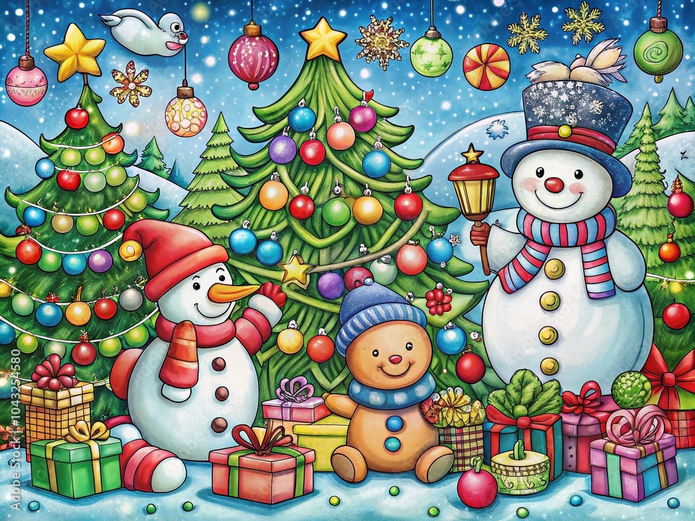 Cute Christmas Coloring Page for Kids - Fun Holiday Activity with ...