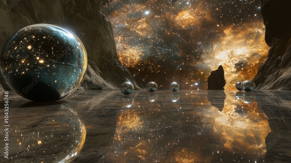 A seamless HDRI equirectangular projection of deep space with vibrant ...