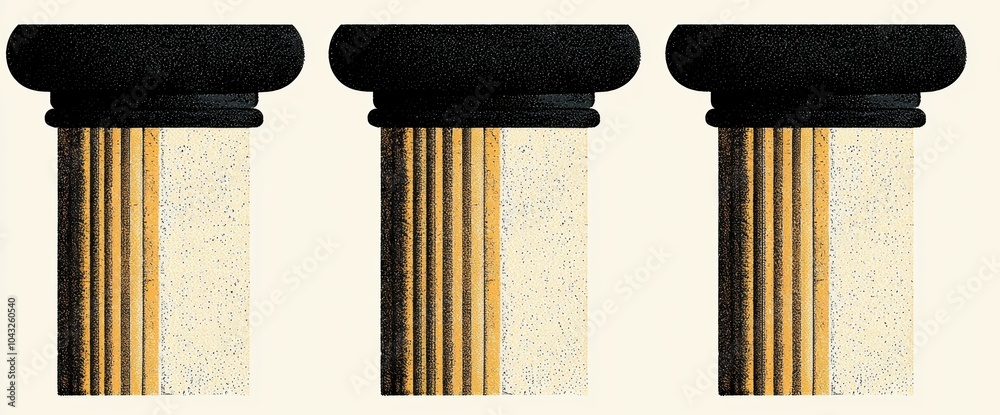 Modern illustration of ancient Greek columns, showcasing their ...