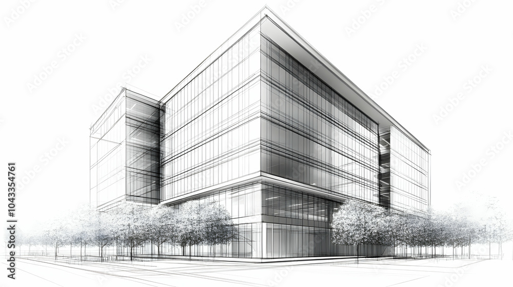 Minimalistic Blueprint Design of a Multi-Story Office Building ...