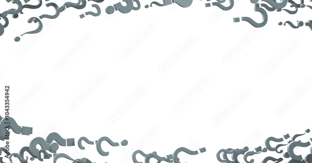 Infinite question marks on a plane, original three dimensional ...